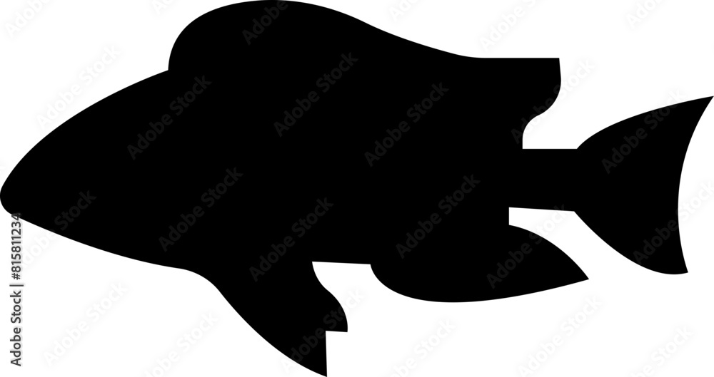 fish icons showing aquatic animals with various fins, scales, tails and ...