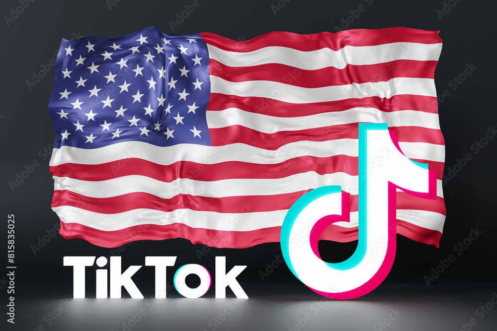 Leipzig, Germany - 15-05-2024: vibrant 3D rendering of the Tik Tok logo ...