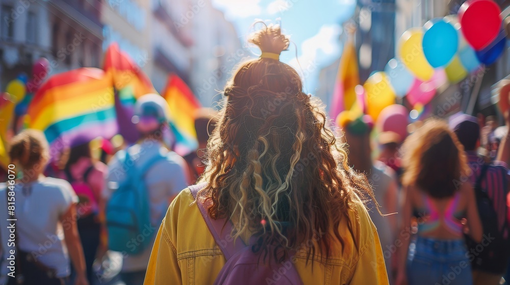 A crowd of people from different backgrounds marching together in a ...