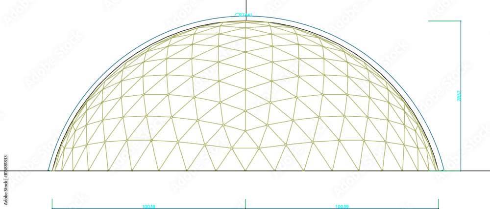 Vector illustration sketch of technical drawing for the construction of ...