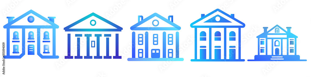 Institution clipart collection, symbol, logos, icons isolated on ...