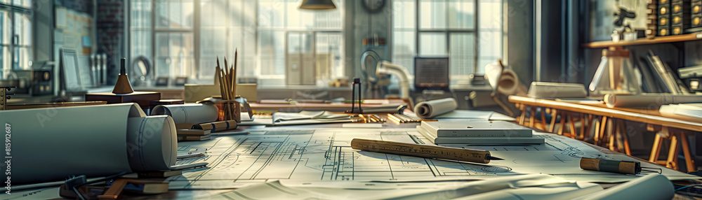 Urban Architecture Firm Floor: Featuring drafting tables, scale models ...