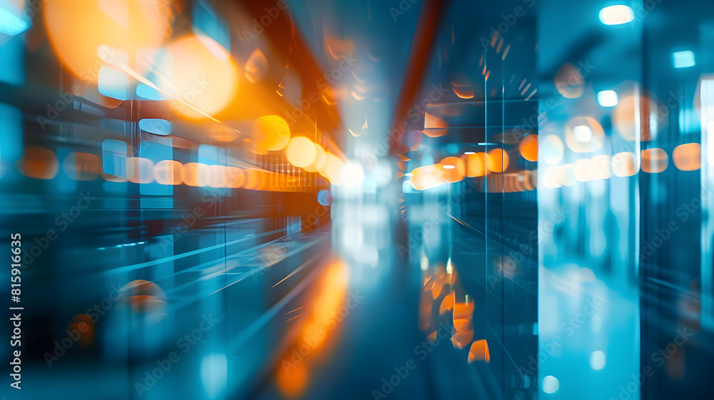 abstract blur modern interior inside entrance building of office in ...