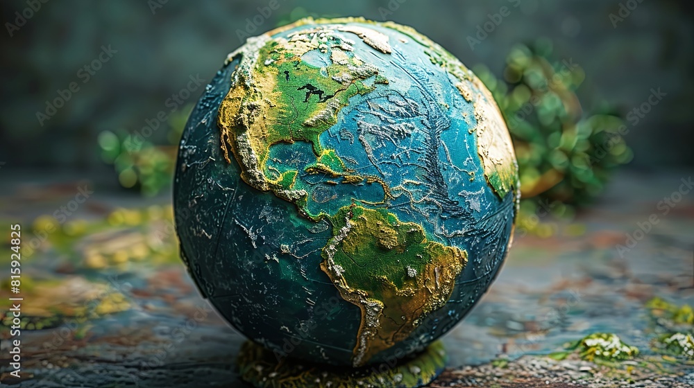 planet earth globe with biomes of the world ecosystems of the American ...