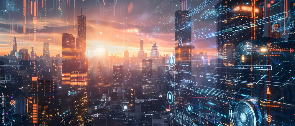 AI-Powered Future World, Image of a future city using artificial ...