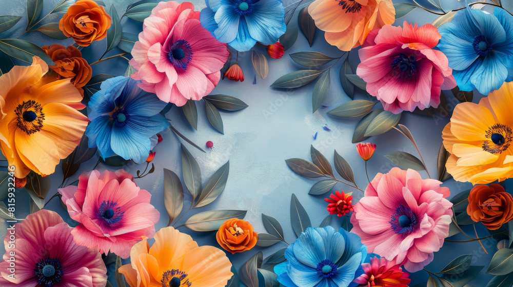 greeting card design, stunning floral wreath with best wishes in ...