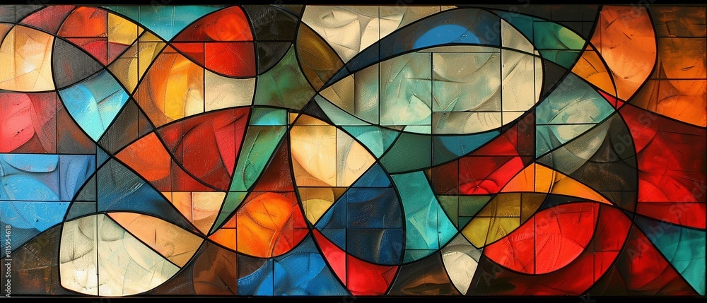 Colorful stained glass window for wallpaper or background. Abstract ...