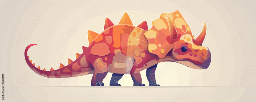 Cartoon Styracosaurus dinosaur. vector simple Stock Vector | Adobe Stock