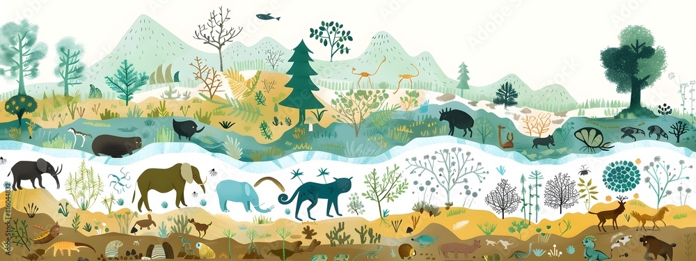 Diagram Visualizing Species Frequency in a Diverse Ecosystem Stock ...