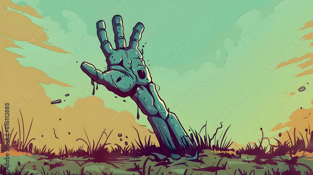 Cartoon crawling zombie. Vector clip art illustration with simple ...