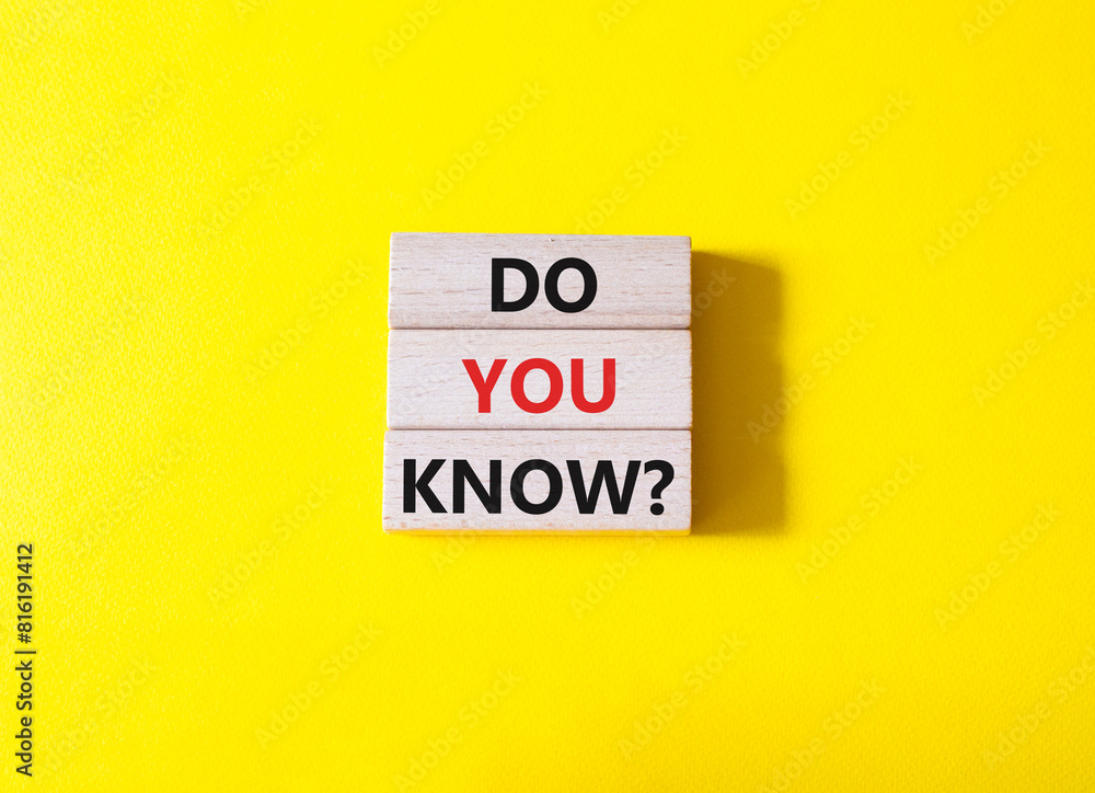 Do you know symbol. Concept word Do you know on wooden cubes. Beautiful ...
