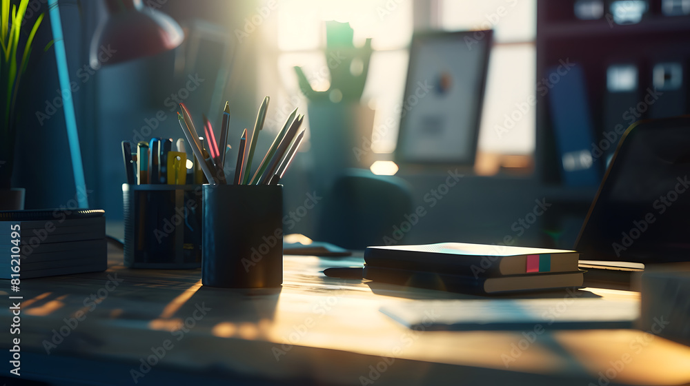 Interior of a modern light small company office Workspace office ...