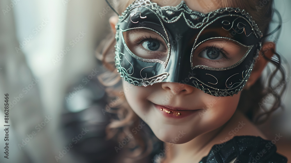 Child in a carnival masquerade mask Festival carnival masquerade party ...