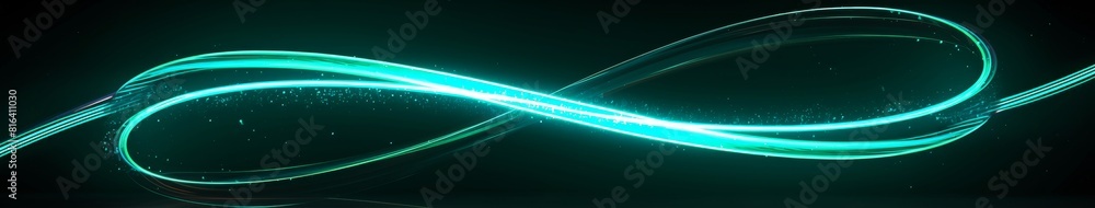 Neon sign, cycle sign, light background, 3D line abstract infinite ...