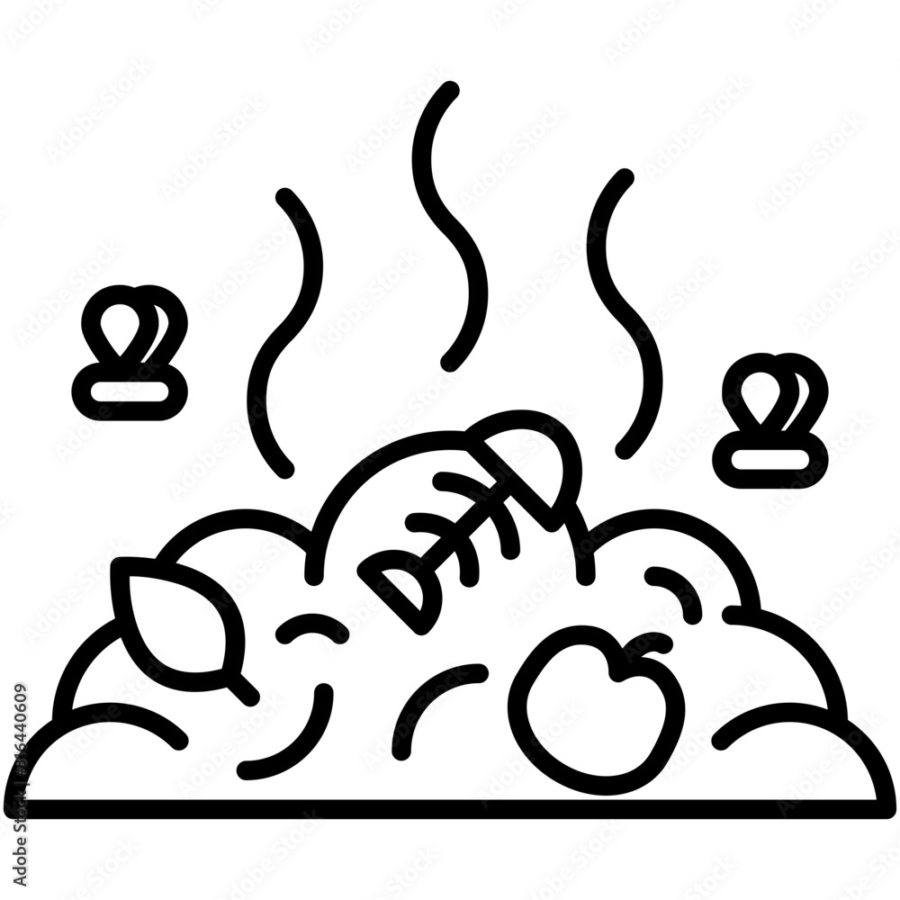 Stink Icon. Smell Bad Food Decay Pictogram Graphic Illustration ...