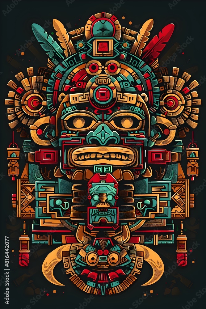 Vibrant Mayan Inspired Tattoo Design Symbols and Motifs from Ancient ...