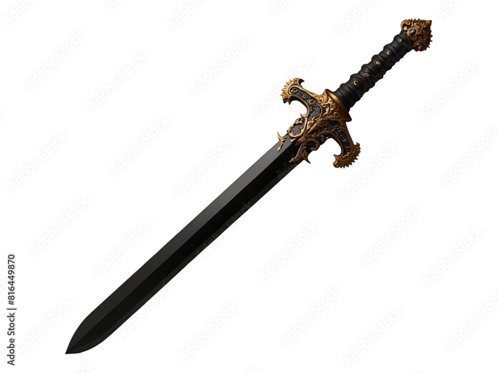 black sword isolated on transparent background Stock Photo | Adobe Stock