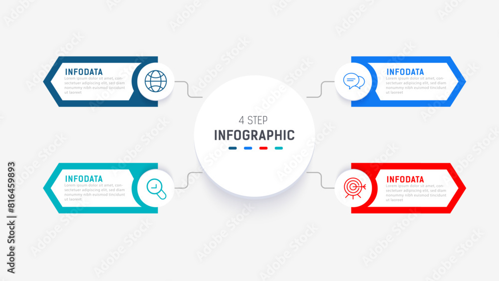 Four Step Infographic element design Vector template for presentation ...