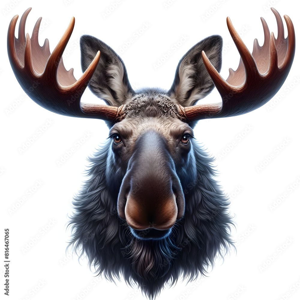 Transparent moose head 3D model - vector art, illustration, clipart ...