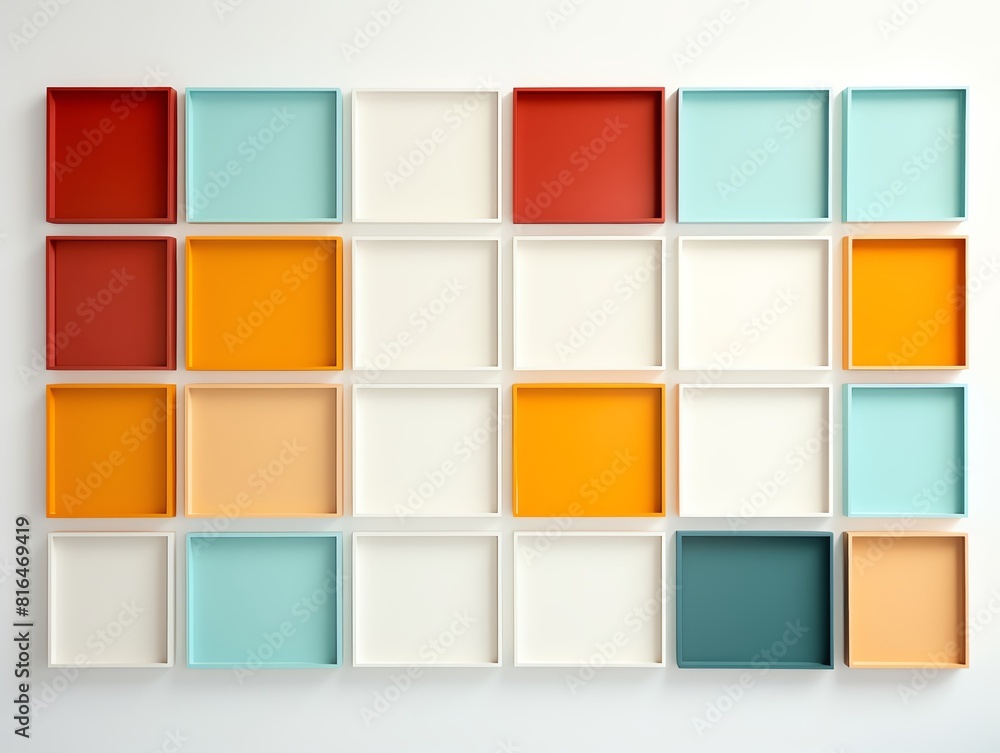 Copy space gallery wall flat design top view minimalist theme animation Splitcomplementary color ...