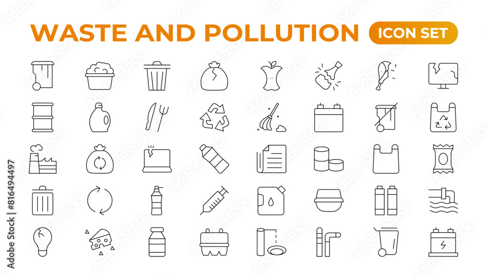 Stock-Vektorgrafik „Climate change icon set. Containing global warming ...