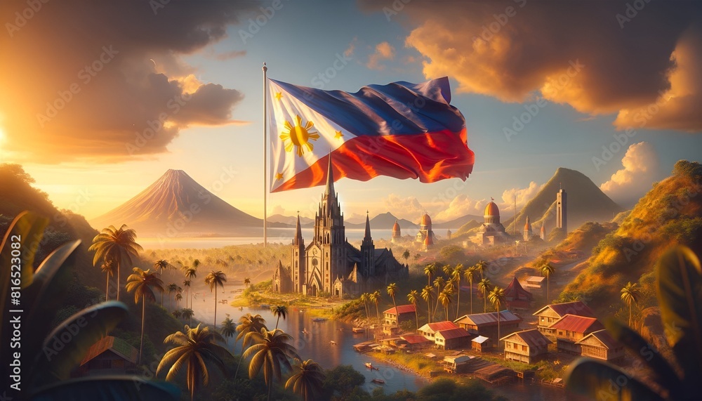 Realistic illustration for philippines independence day with the ...