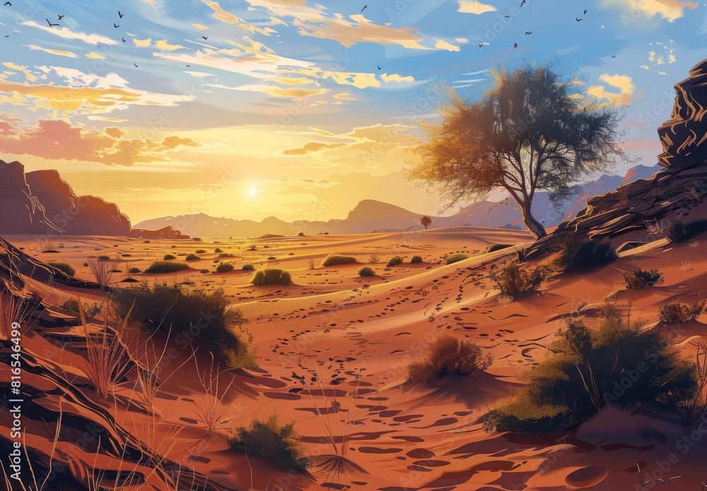 Explore the breathtaking vistas of deserts, featuring endless sand ...