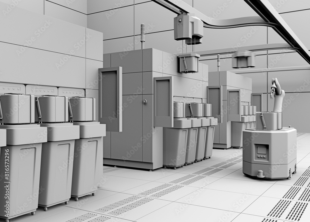 Clay rendering of Semiconduct Wafer Cleaning, Etching system and OHT ...