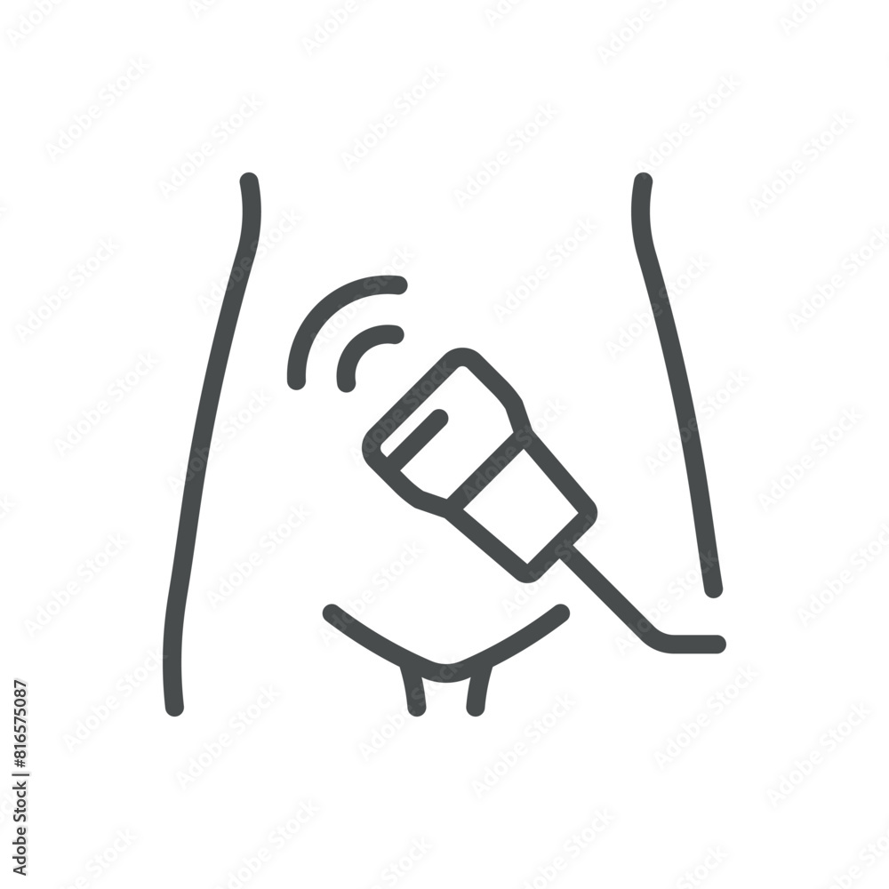 Vector de Stock Abdominal Ultrasound Icon. Vector Line Illustration of ...
