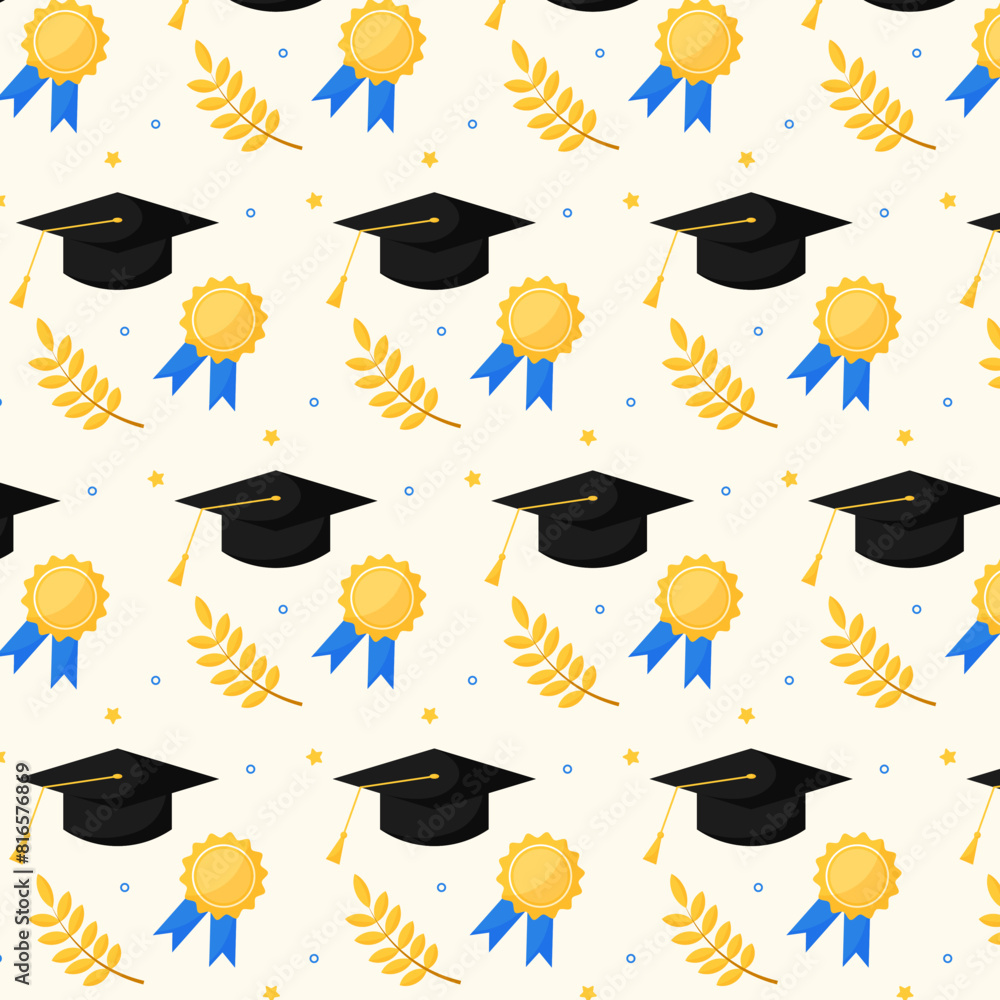 graduation cap mortarboard pattern collage university background for ...