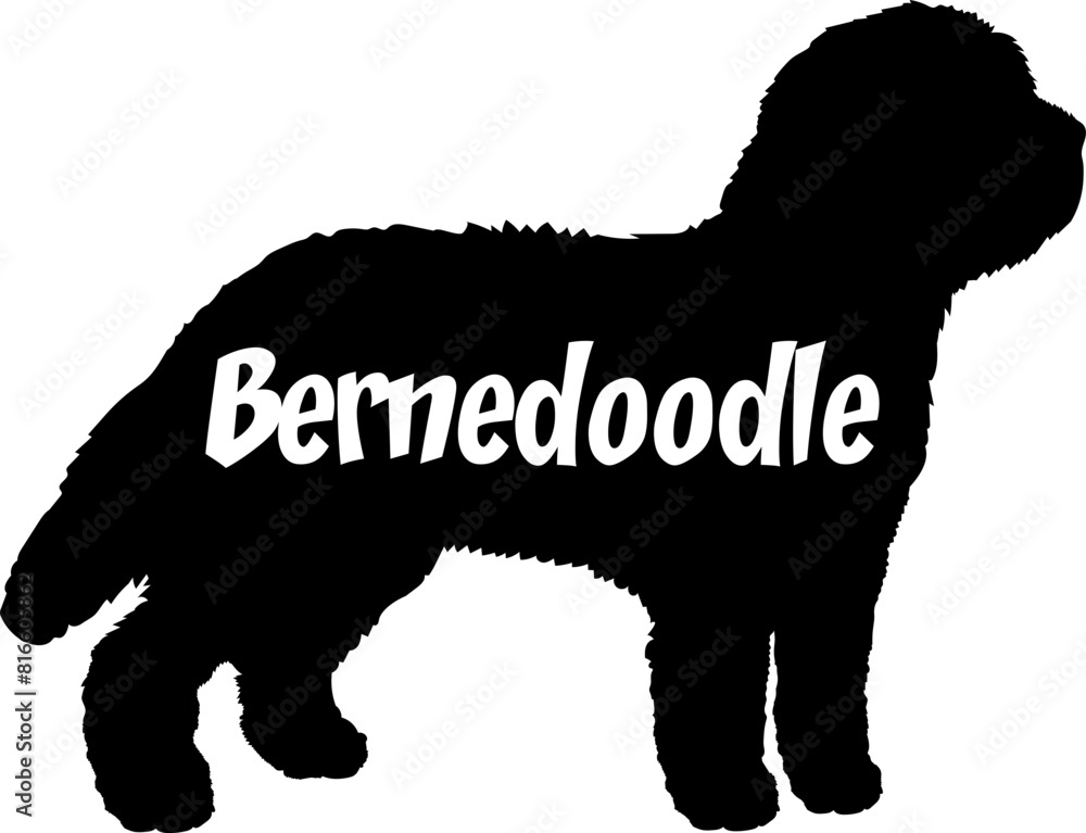Bernedoodle Dog silhouette dog breeds logo dog monogram vector Stock ...