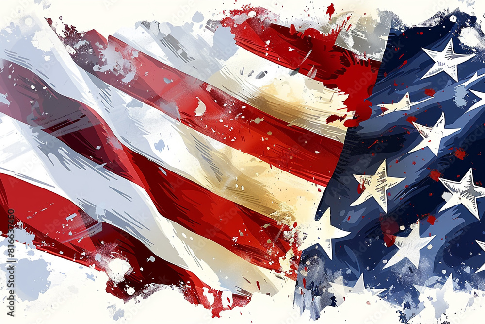 Ilustração Matte finish in flag colors for a stylish American-themed ...