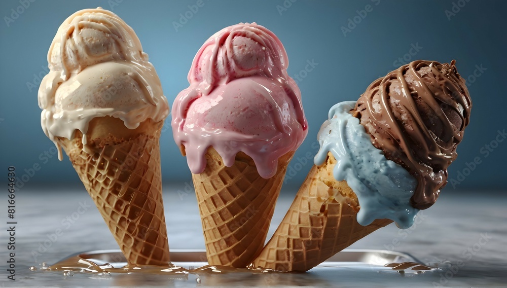 Foto de Stock A 3d ultra hd hyper detailed, realistic ice cream scoop ...