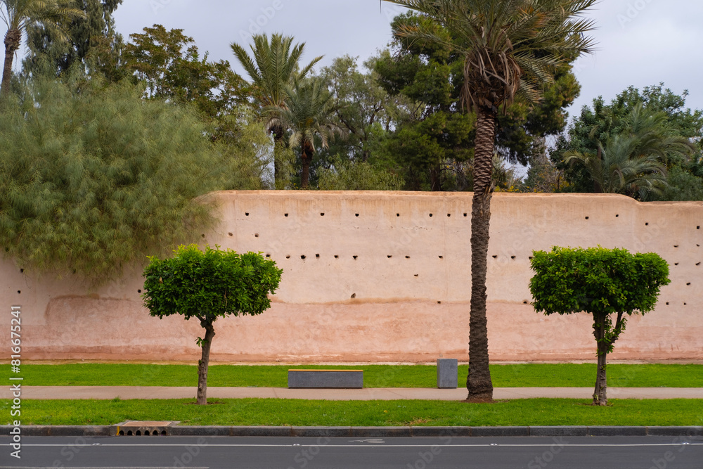old fortress wall, Authentic traditional Moroccan architecture, ancient ...