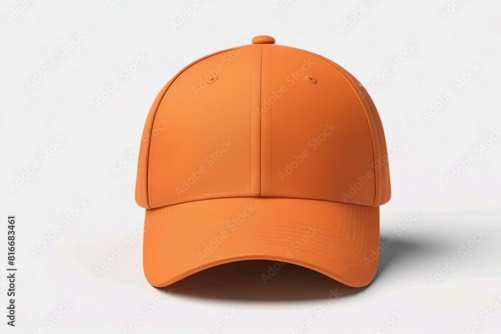orange baseball cap. snapback hat. front view. isolated on white ...