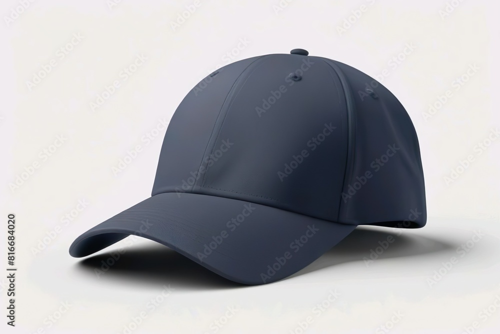 navy blue baseball cap. snapback hat. front view. isolated on white ...