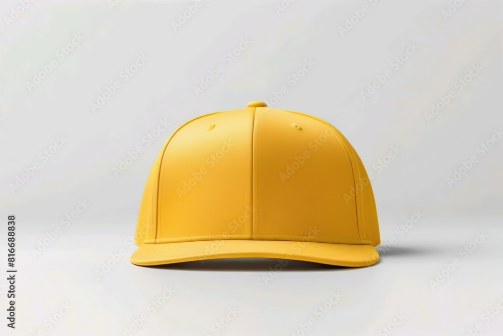 yellow baseball cap. snapback hat. front view. isolated on white ...