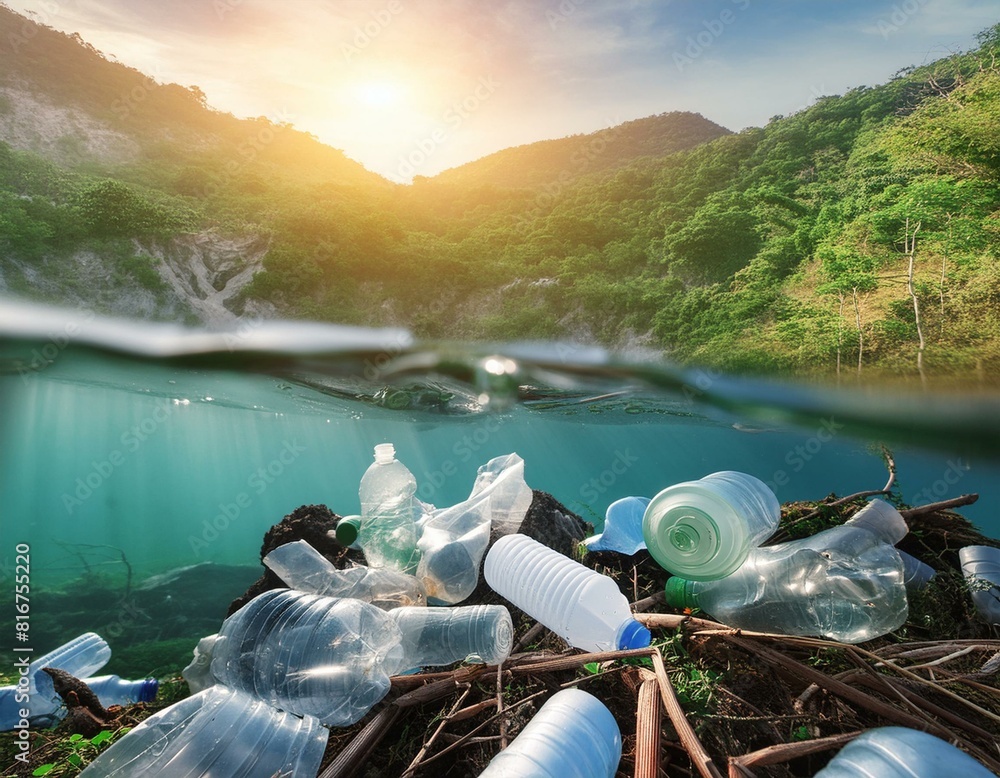 environmental impact of plastic pollution Stock Photo | Adobe Stock