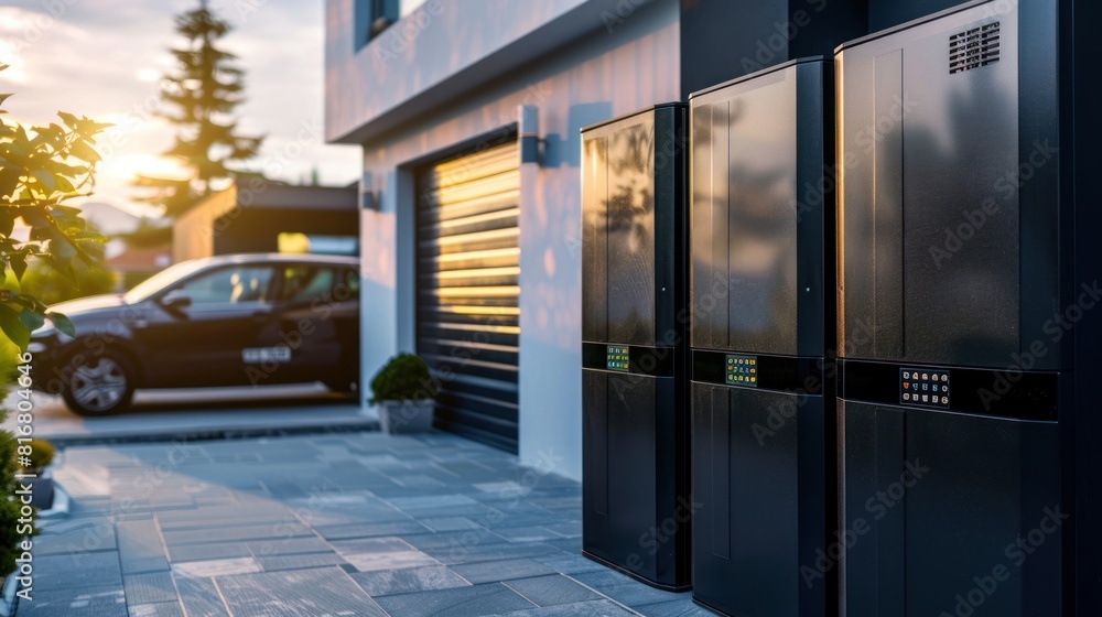 Concept of a home battery packs alternative electric energy storage ...