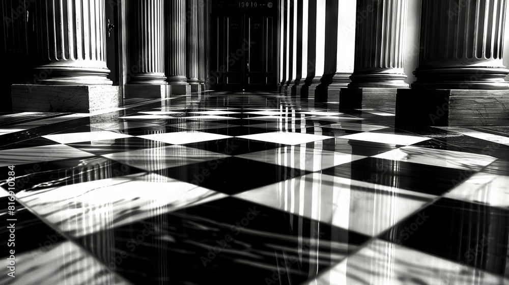 a realistic photo of a vintage style black and white clean and shiny ...