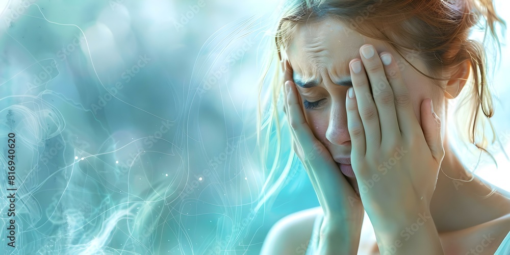 Woman covering face in distress. Concept Emotions, Concealment, Sadness ...
