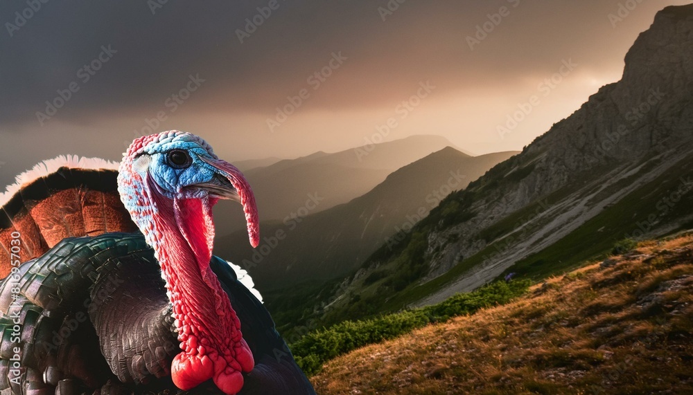 photorealistic, detailed, colorful, high-contrast, turkey,oiseau ...