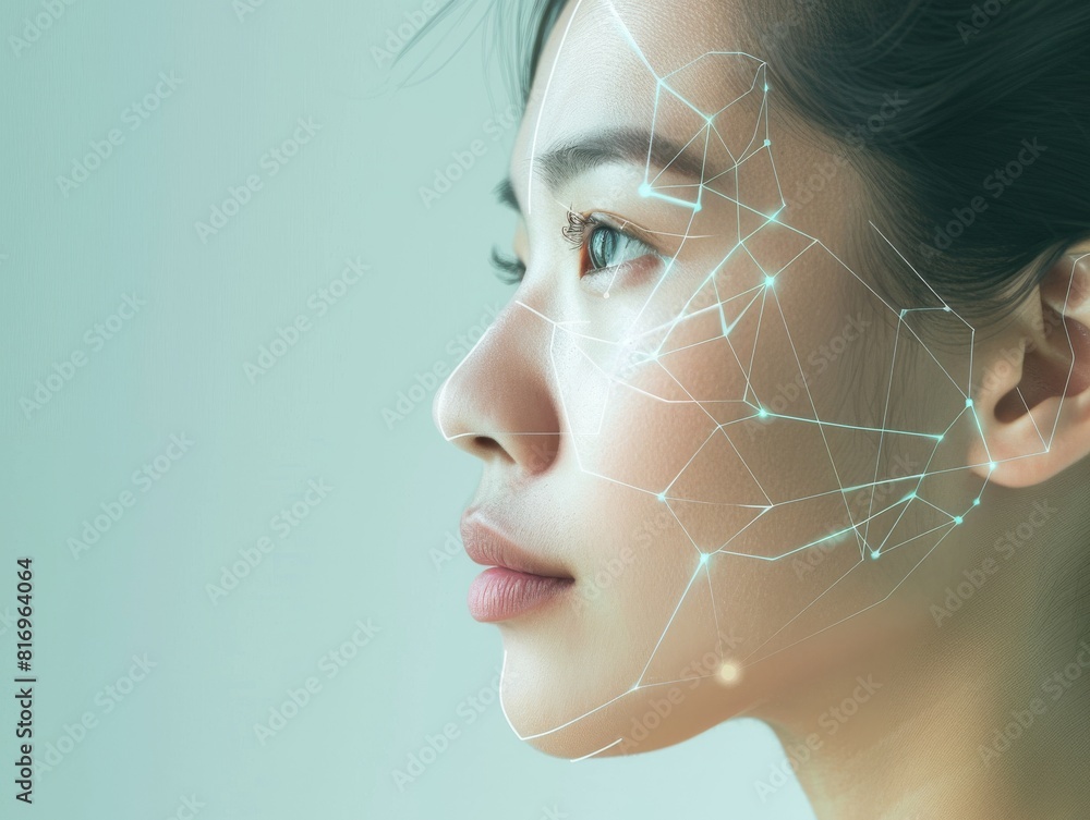 Rejuvenating facial routine side view Skin revitalization process ...