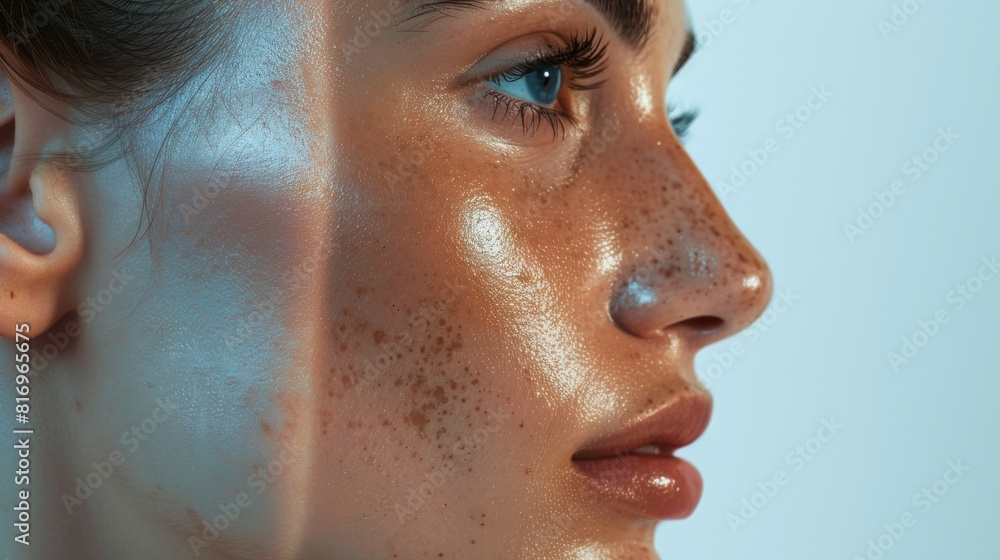 Smooth, clear skin without dark spots side view Technology for flawless ...