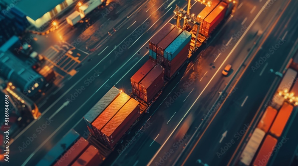 Design a scene of a digital freight management platform streamlining ...