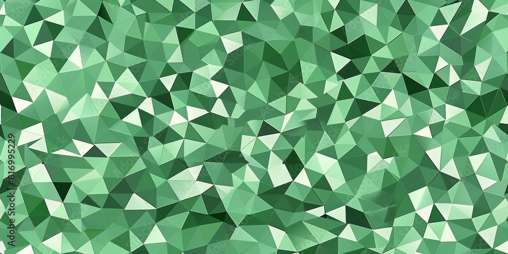 A seamless pattern of small green triangles arranged in an array to ...