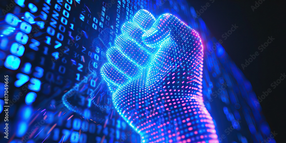 Electric Blue: A computer screen flickers with an iconic image of a ...