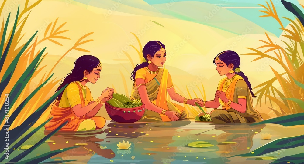 Sunset Devotion: Celebrating the Sacred Rituals of Chhath Puja with ...