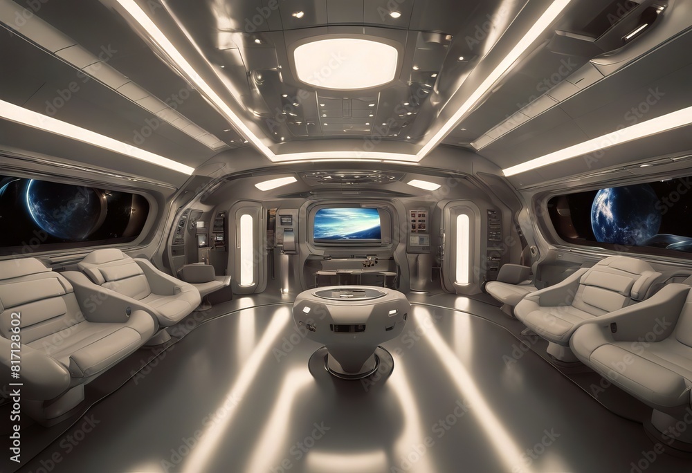 panoramic view rendering room mapping interior reflection futuristic ...