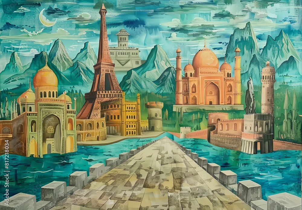 Create paintings of world-renowned landmarks like the Eiffel Tower ...